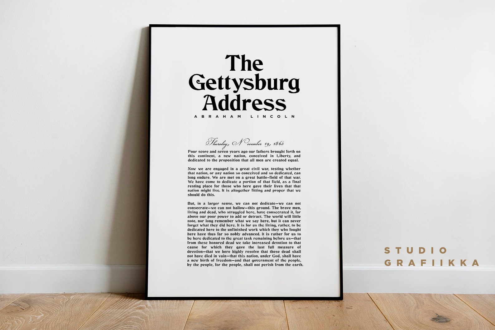 The Gettysburg Address Abraham Lincoln UNFRAMED Poster - Etsy