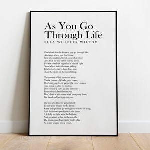 As You Go Through Life - UNFRAMED Print - Ella Wheeler Wilcox Poem ...