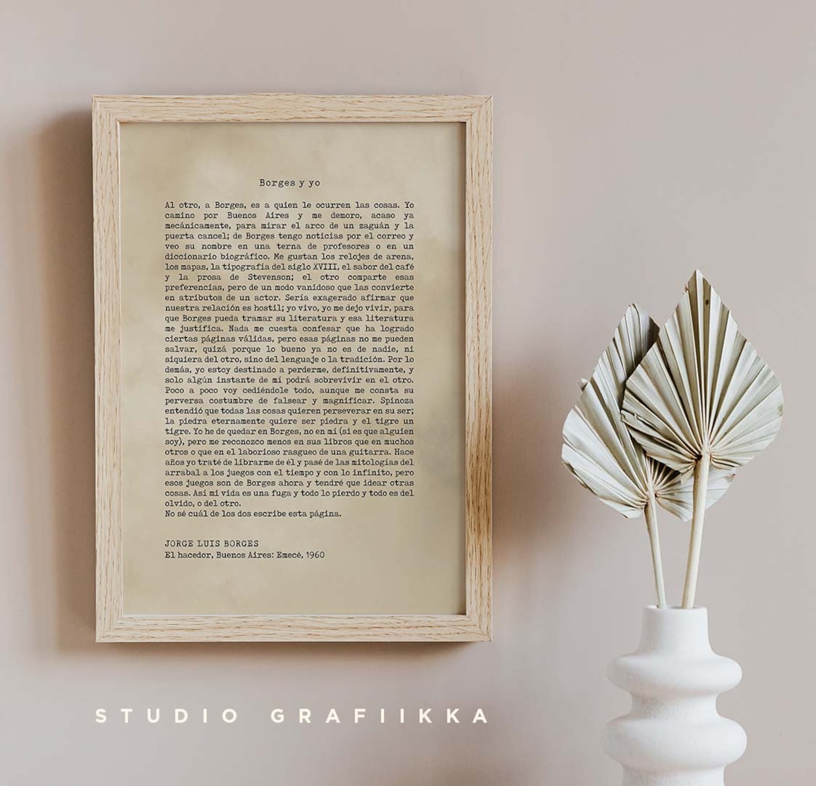 Borges Y Yo Print Borges and I Print in Spanish Jorge Luis - Etsy