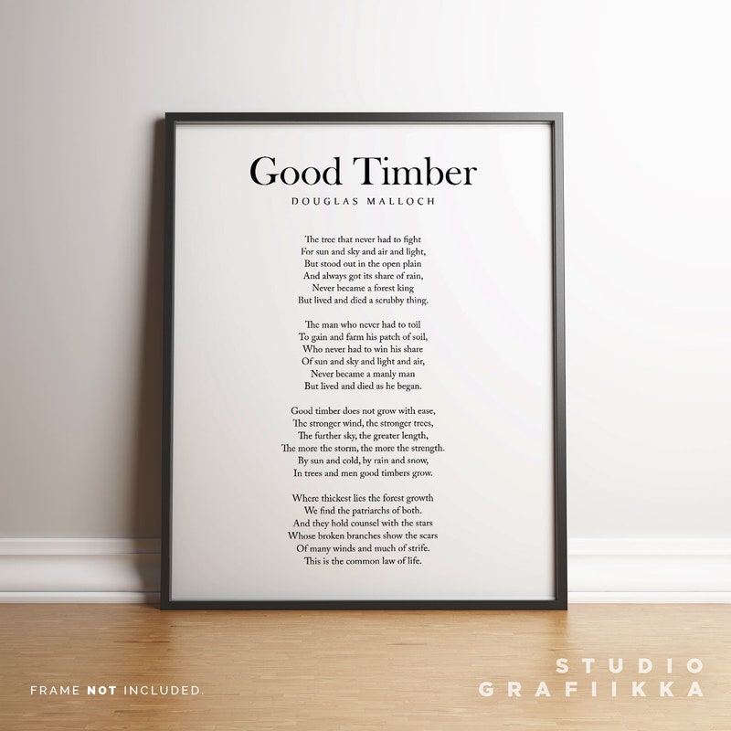 Good Timber Poem - Etsy