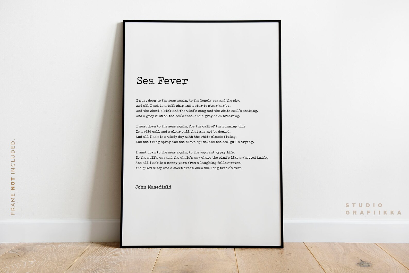 Sea Fever John Masefield Poem High Quality Poster - Etsy