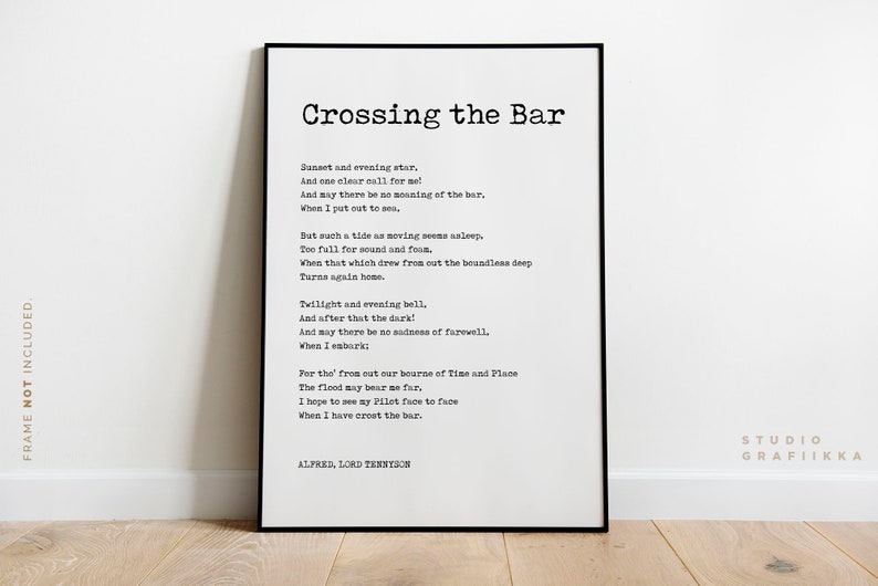 Crossing the Bar Alfred Lord Tennyson Poem Literature Wall - Etsy
