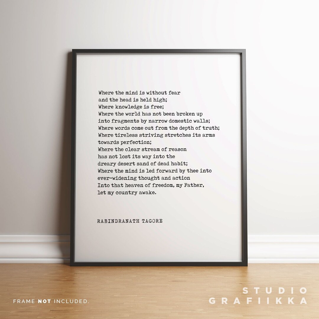 Where the Mind is Without Fear - Rabindranath Tagore Poem - Gitanjali ...