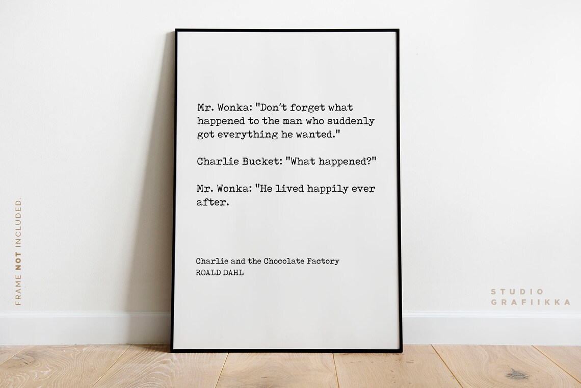 Charlie and the Chocolate Factory Quote Roald Dahl High - Etsy