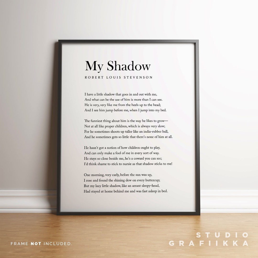 My Shadow - Robert Louis Stevenson - Literature Wall Art Print - High ...