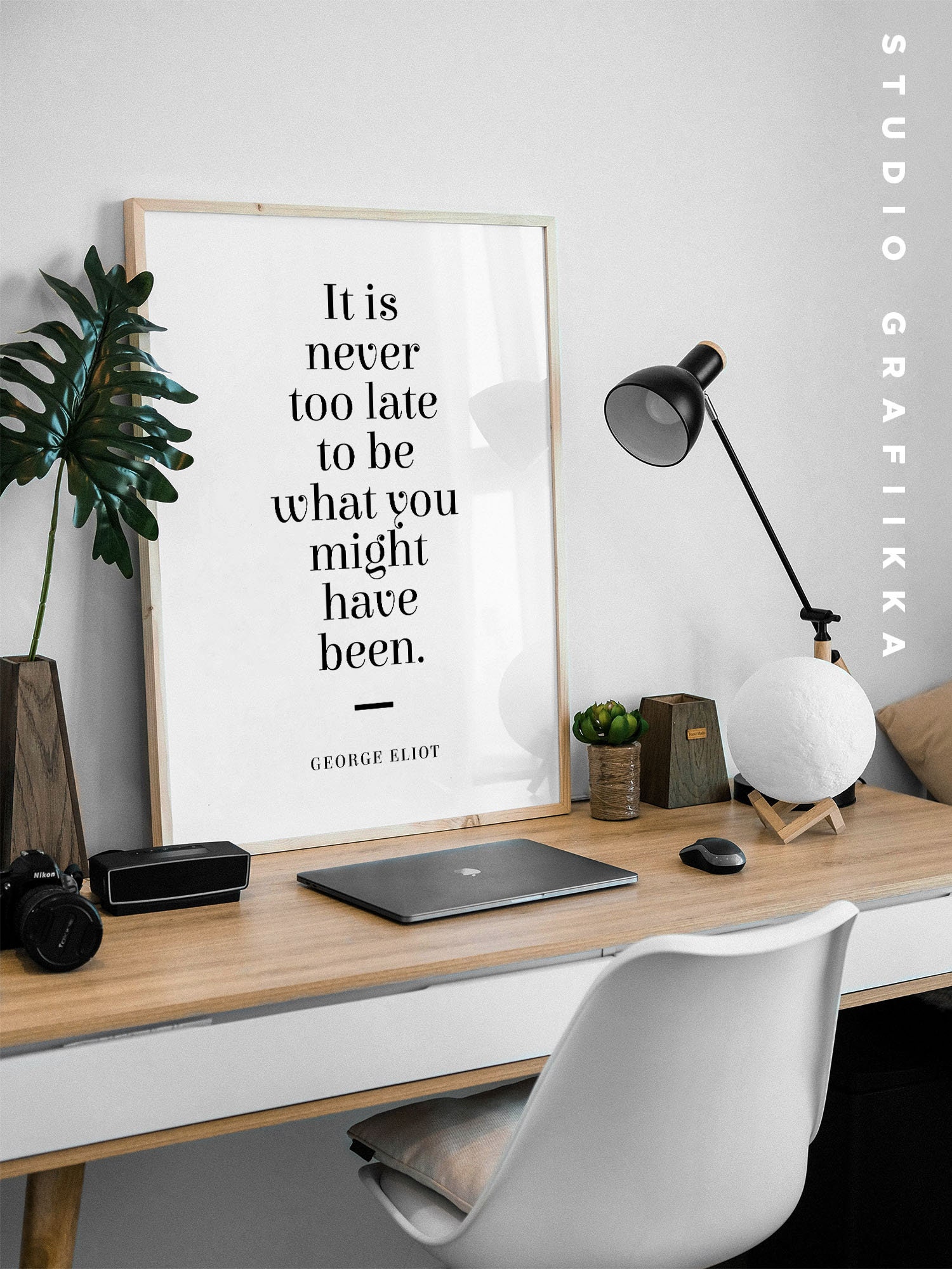 George Eliot Quote Print Never Too Late 1 Motivational - Etsy