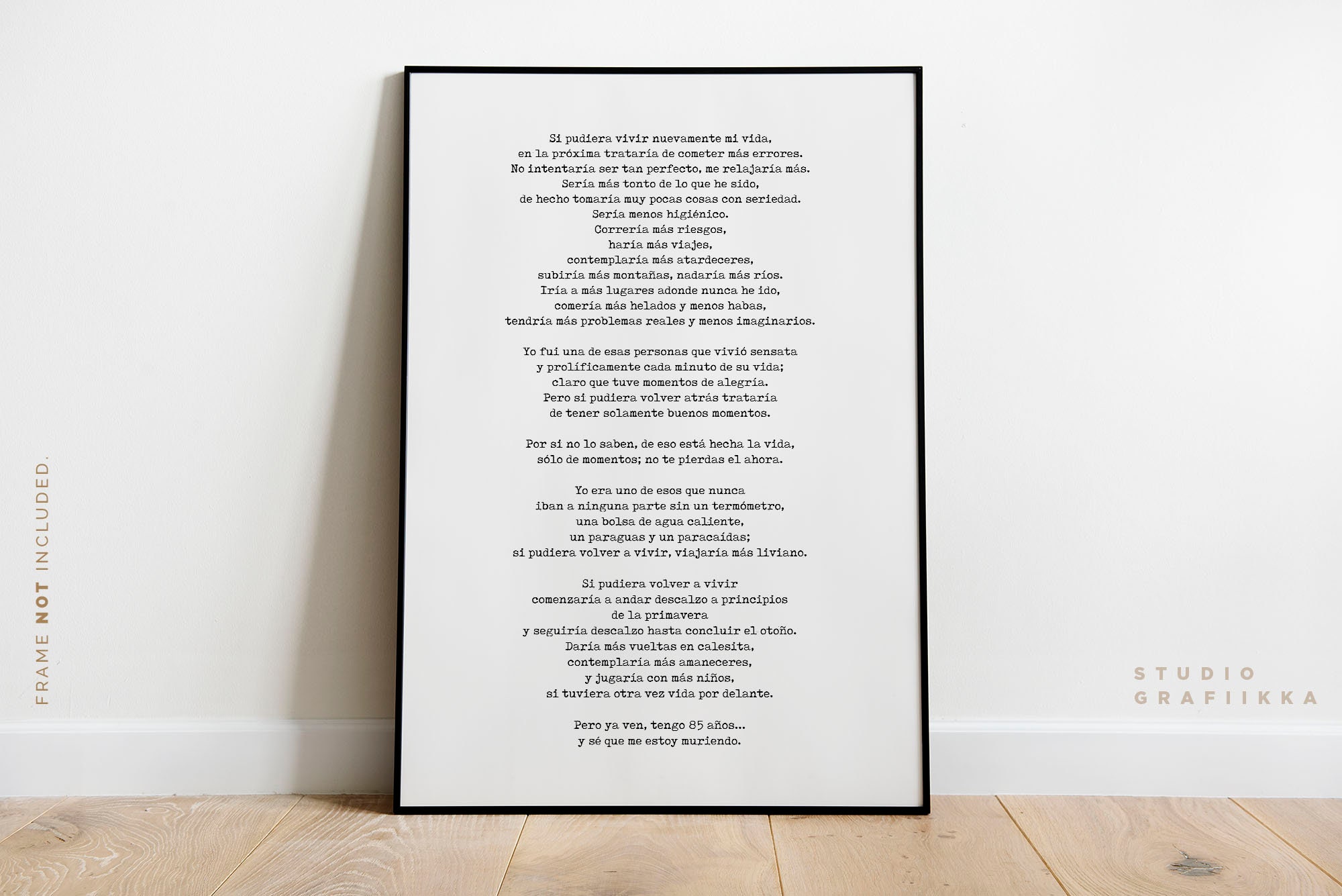 If I Could Live Again Poem Print in Spanish Instantes Borges - Etsy