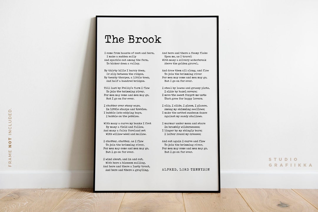 The Brook Poem Print - Alfred, Lord Tennyson - UNFRAMED Print ...