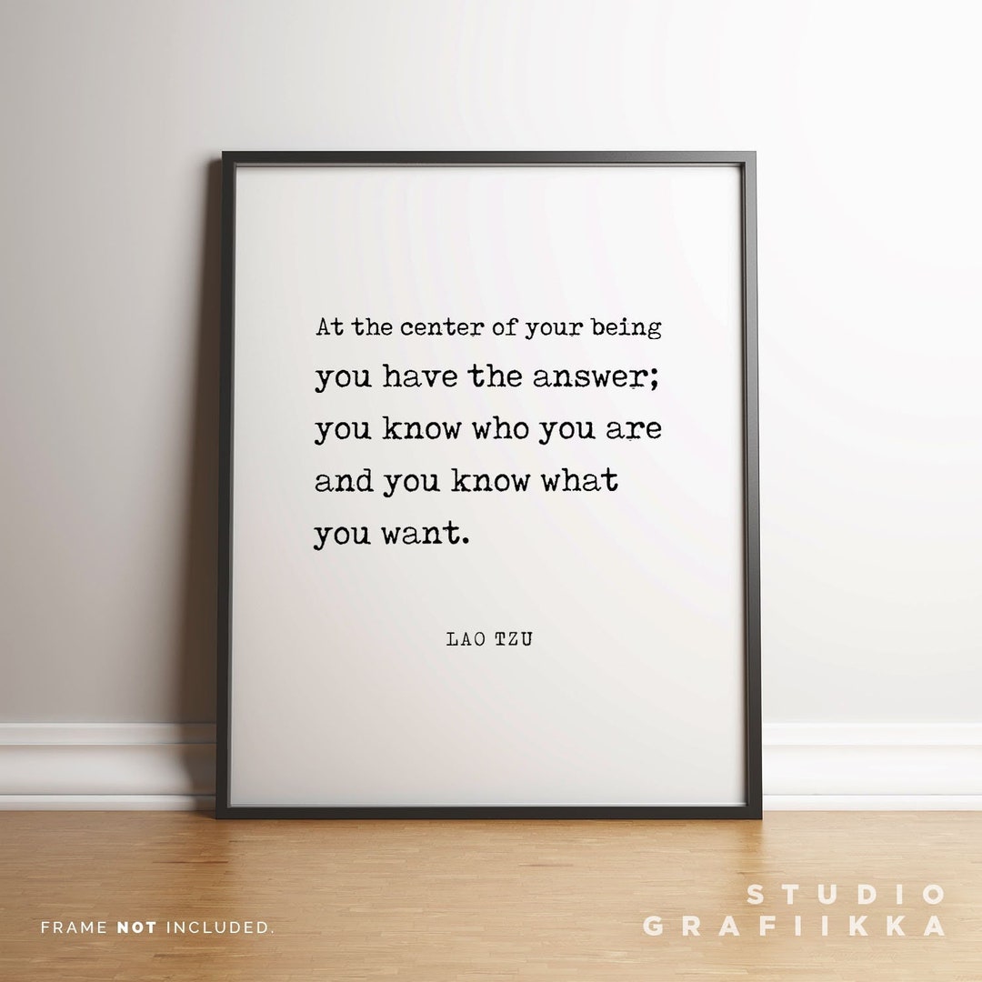 You Have the Answer - Lao Tzu Quote - Unframed Print - Motivational ...