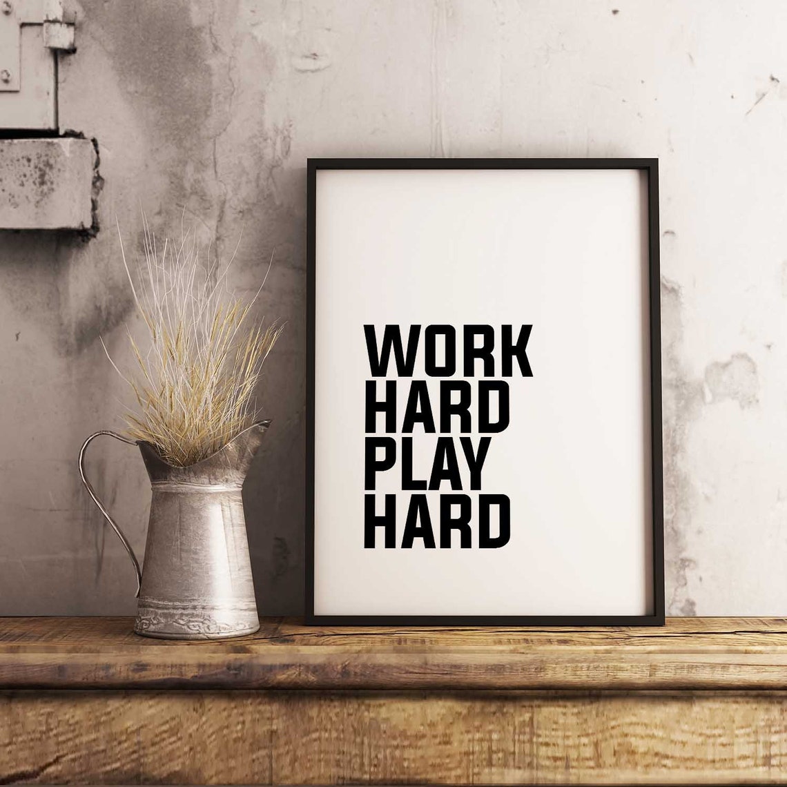 Work Hard Play Hard Inspirational Quote Print UNFRAMED - Etsy