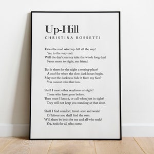 Up-hill - Christina Rossetti Poem - High Quality Poster - Literary ...