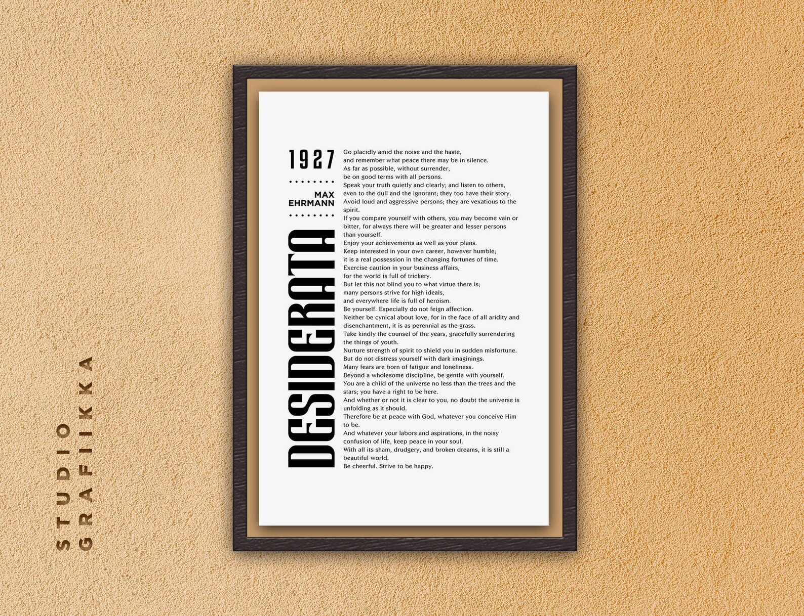 Desiderata Art Print Max Ehrmann Poem Typographic Poster 1 - Etsy