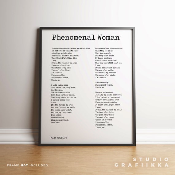 Phenomenal Woman Print Maya Angelou Motivational Print | Etsy