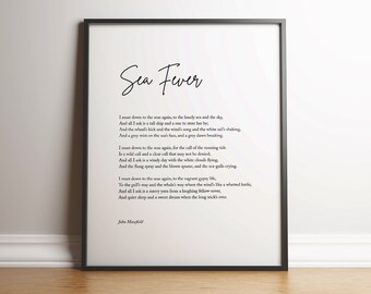 Sea Fever Poem Print - Etsy