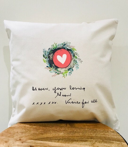 Actual Handwriting Cushion With Photo, Handwriting Pillow, Loved Ones ...