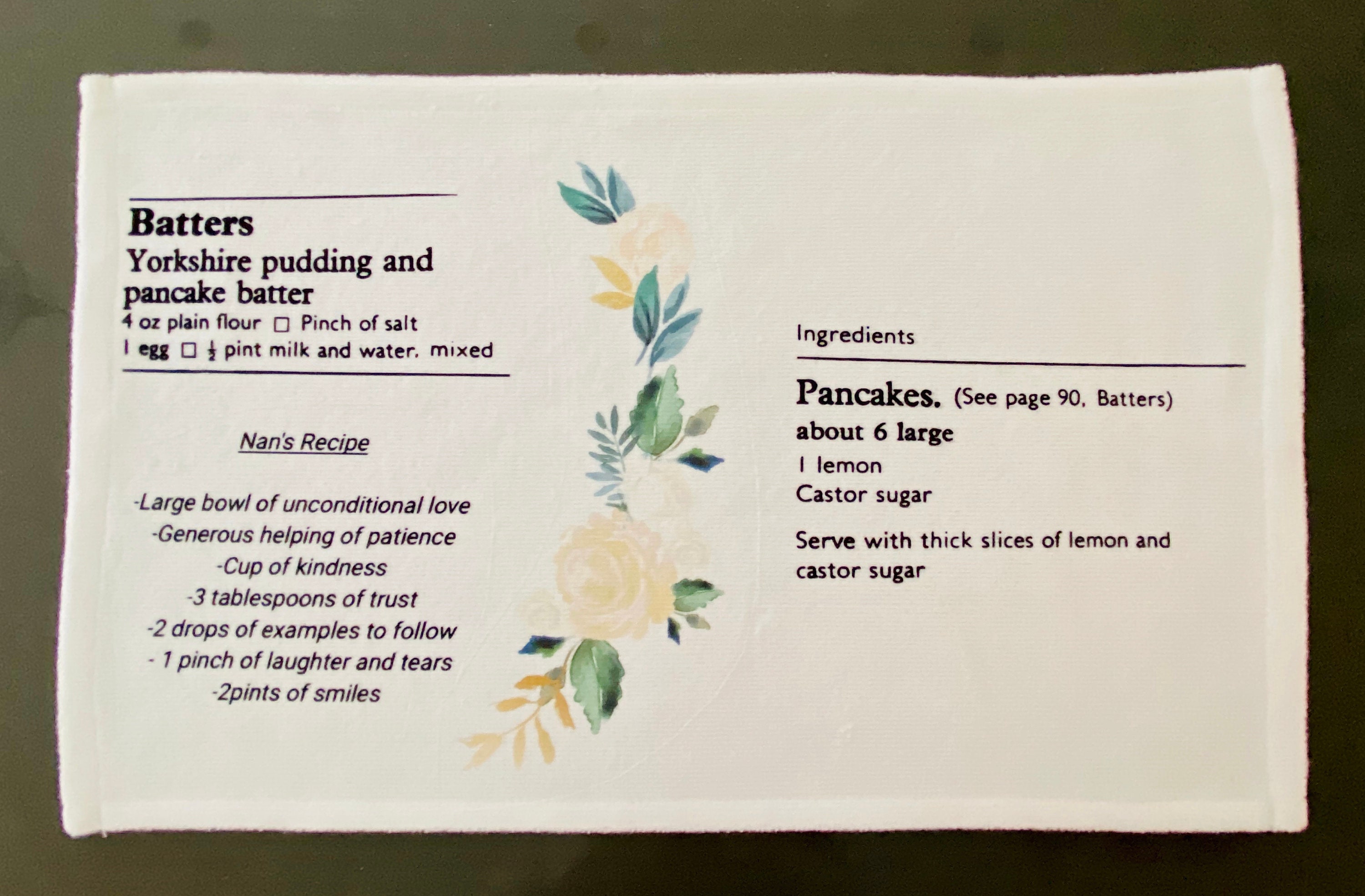 Actual Handwriting Tea Towel Custom Handwritten Recipe Tea - Etsy UK