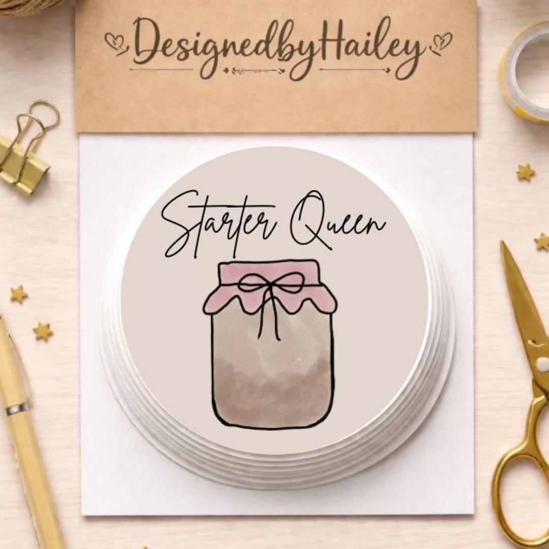 Sourdough Starter Queen Mason Jar Sticker, Hand Drawn, Baker Humor - Etsy