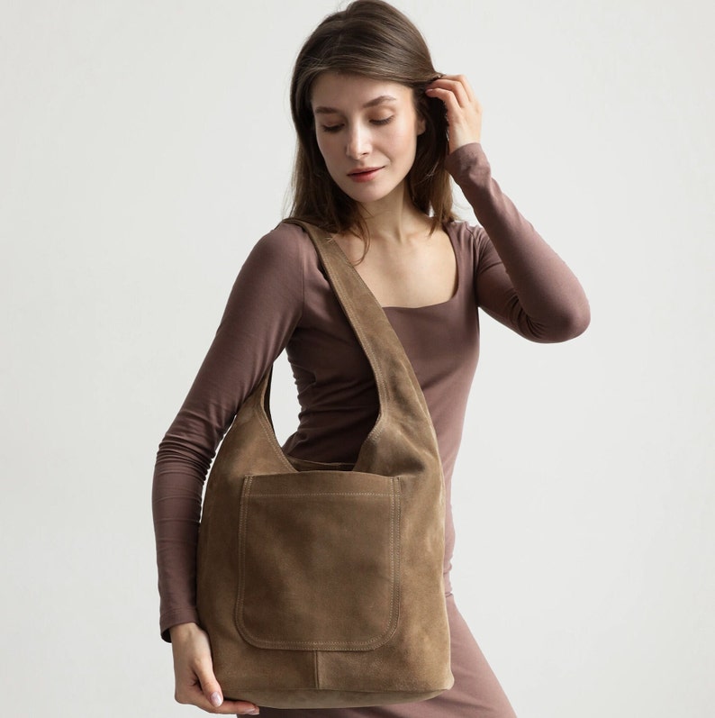 Stylish Handmade Suede Shopper - A Must-have Tote Bag for Women - Etsy