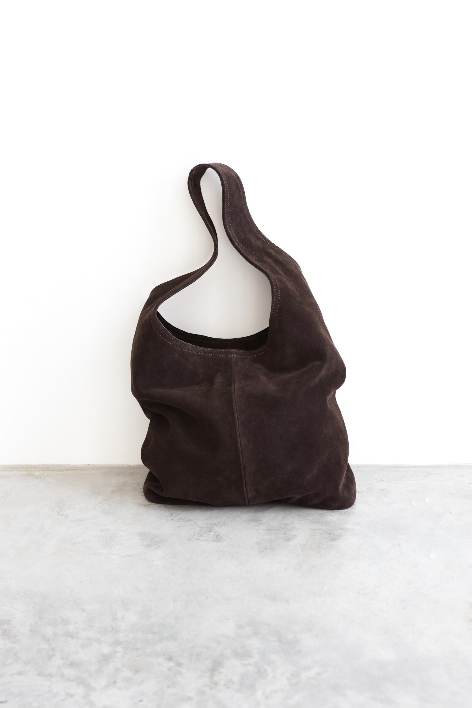 Handmade Suede Hobo Tote Bag, Minimalist Shoulder Purse, Everyday ...