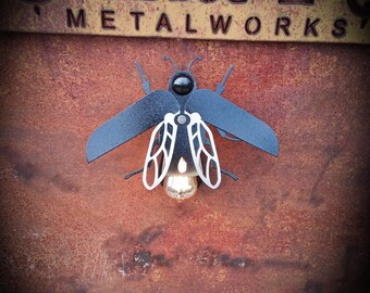 Sconce Metal Firefly Insect Edison Wall Lamp Light - Etsy