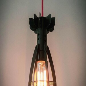 Military War Pendant Ceiling Metal Lamp Light Mortar Mine 80mm Replica ...