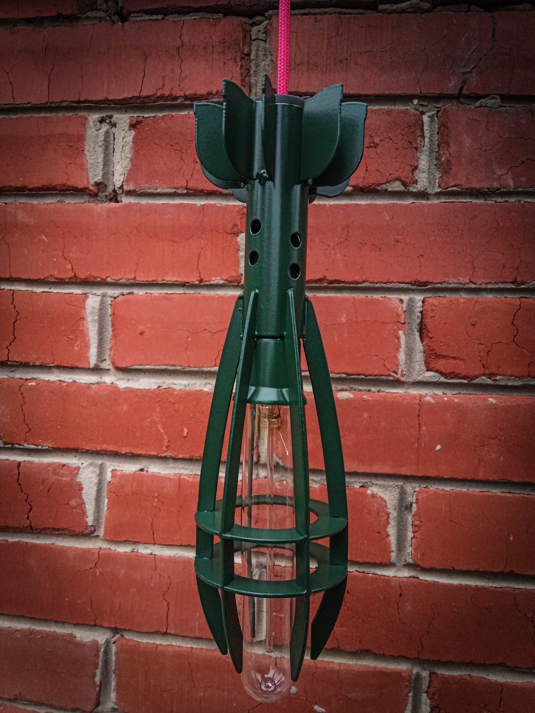 Military War Pendant Ceiling Metal Lamp Light Mortar Mine 80mm Replica ...