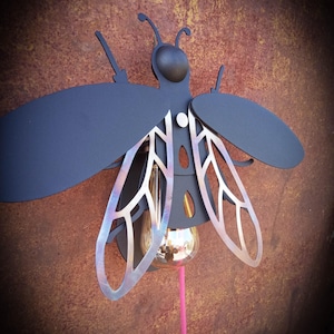 Sconce Metal Firefly Insect Edison Wall Lamp Light - Etsy
