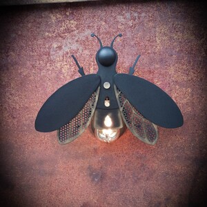Sconce Metal Firefly Insect Edison Wall Lamp Light - Etsy