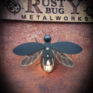 Sconce Metal Firefly Insect Edison Wall Lamp Light - Etsy