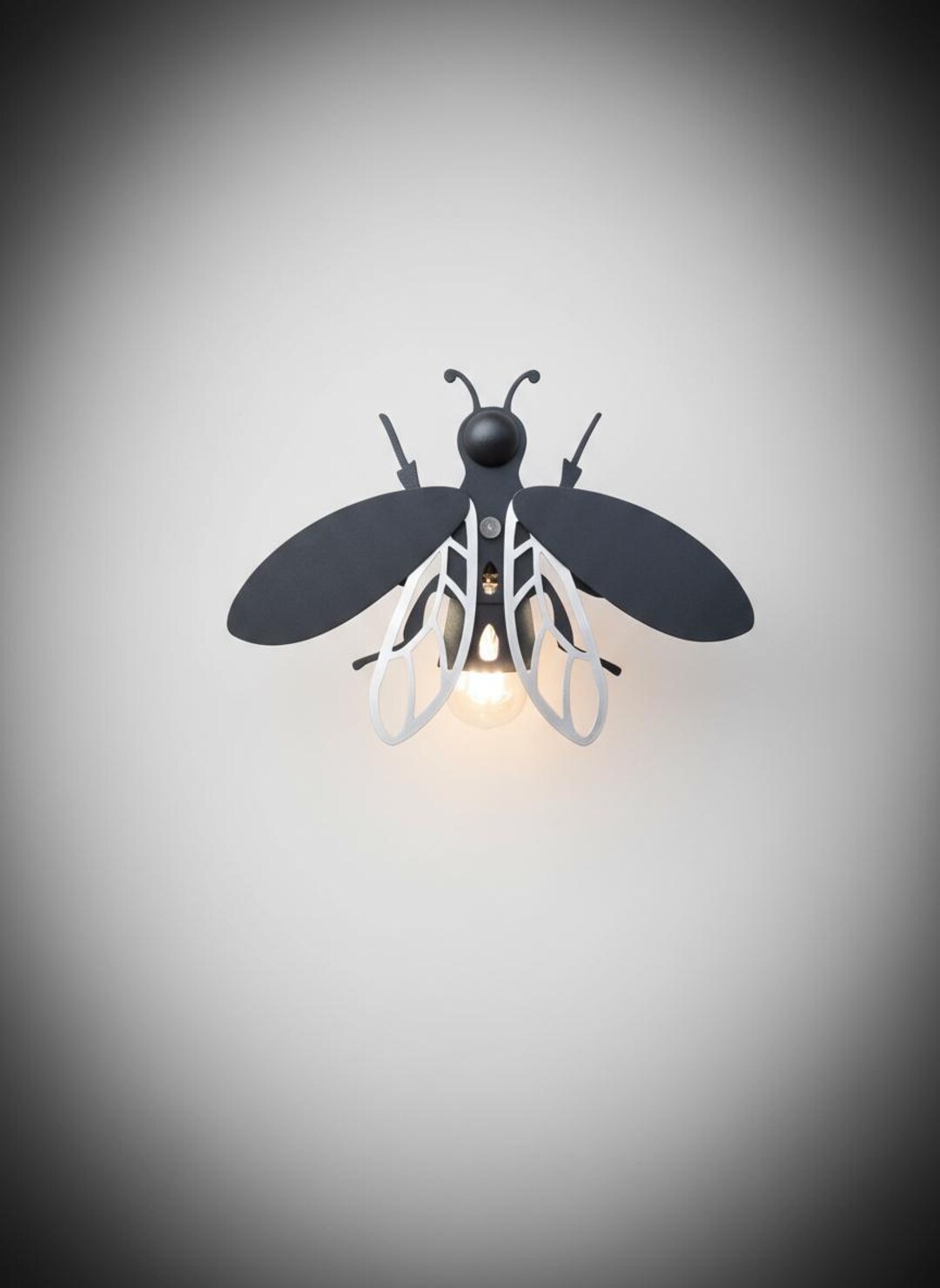 Wall Mounted Light Sconce Metal Firefly Insect Beetle Edison Lamp Light ...