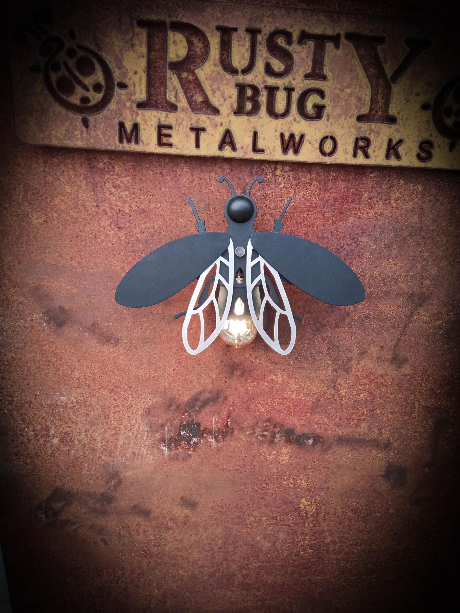 Sconce Metal Firefly Insect Edison Wall Lamp Light - Etsy