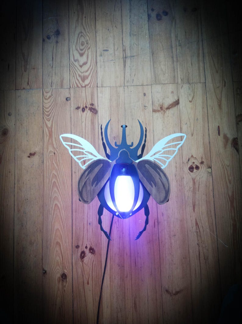 Hercules Beetle Metal Sculpture, Insect With Horns and Wings Spread ...