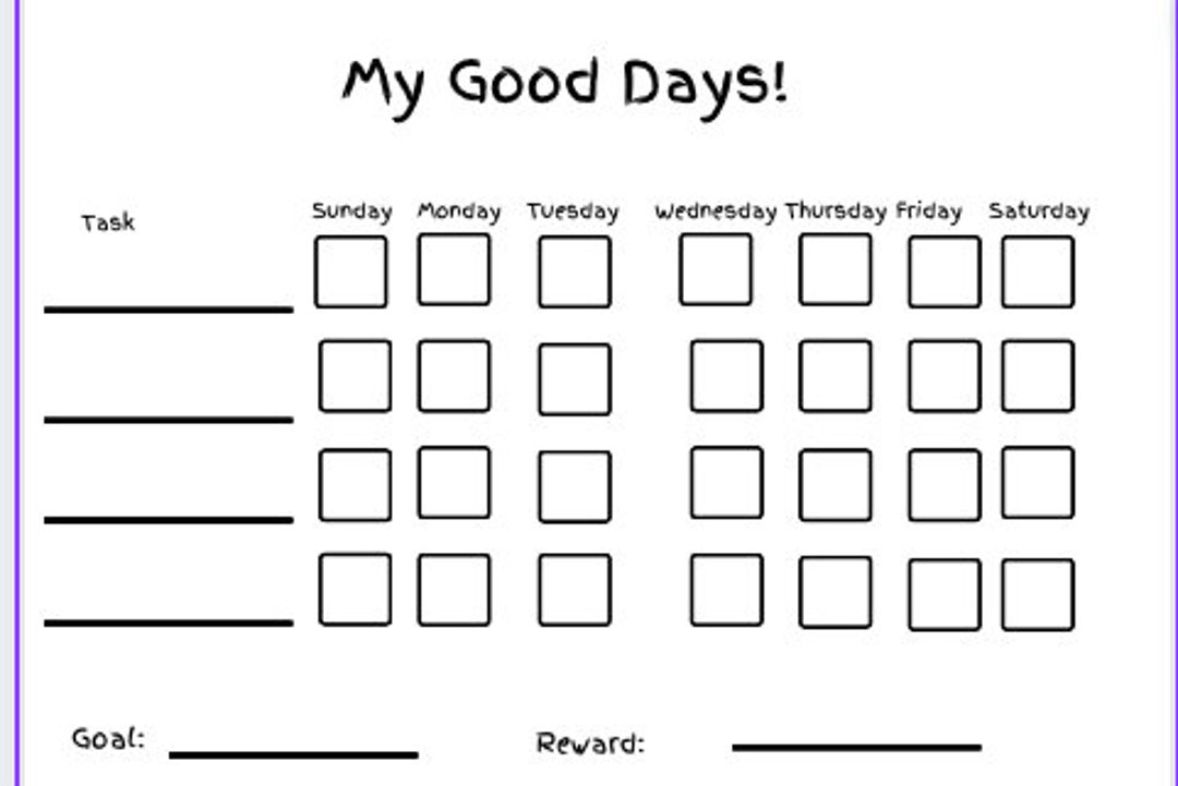 Good Behavior Worksheet - Etsy