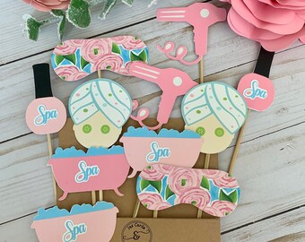 Spa Cake Topper Spa Cake Topper Set Spa Party Spa Party - Etsy
