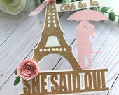 Paris Cake Topper Parisian Theme Wedding Eiffel Tower Cake - Etsy