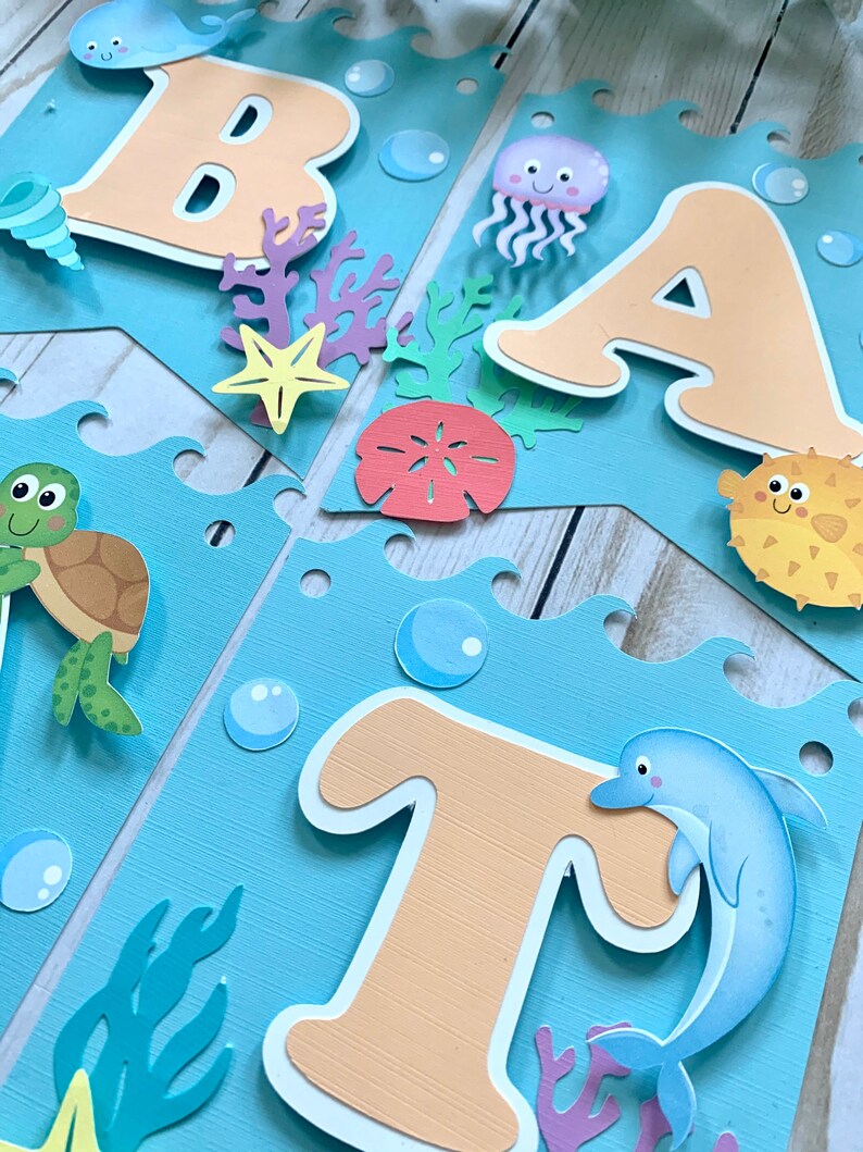 Under the Ocean Banner / Pastel Under the Sea Banner / | Etsy