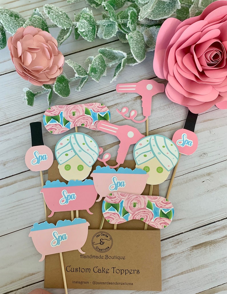 Spa Party Cake Toppers Pamper Spa Party Cup Cakes Spa - Etsy UK