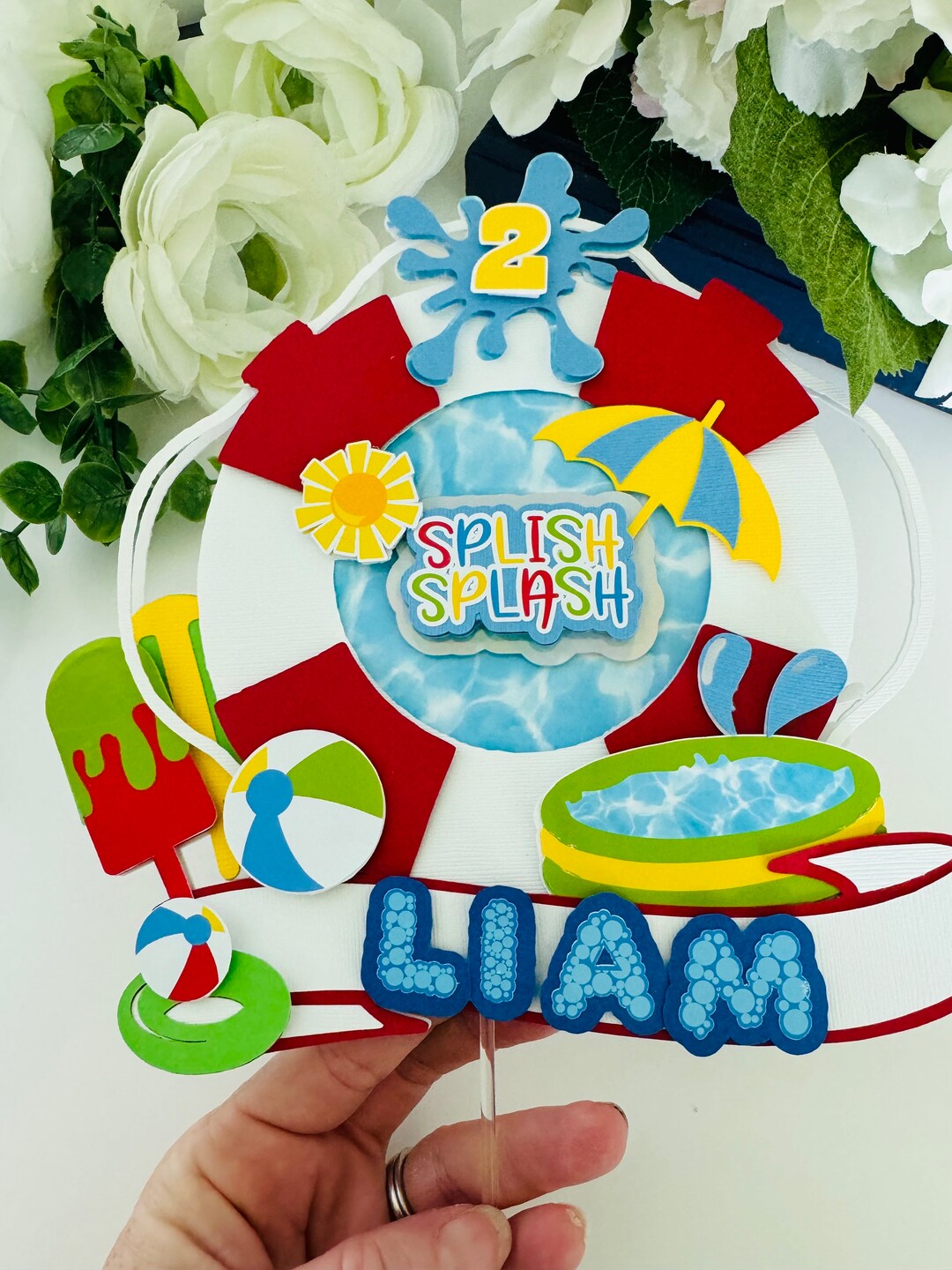 Pool Party Cake Topper, Splish Splash Cake Topper, Summer Pool Party ...