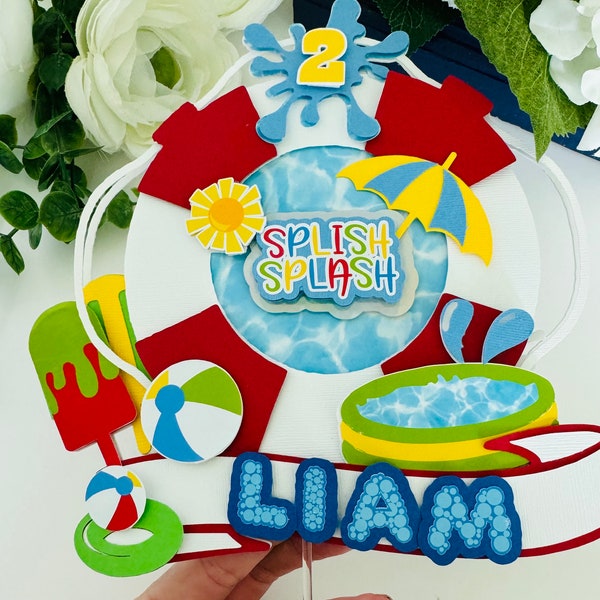 Splash Birthday Cake Topper - Etsy