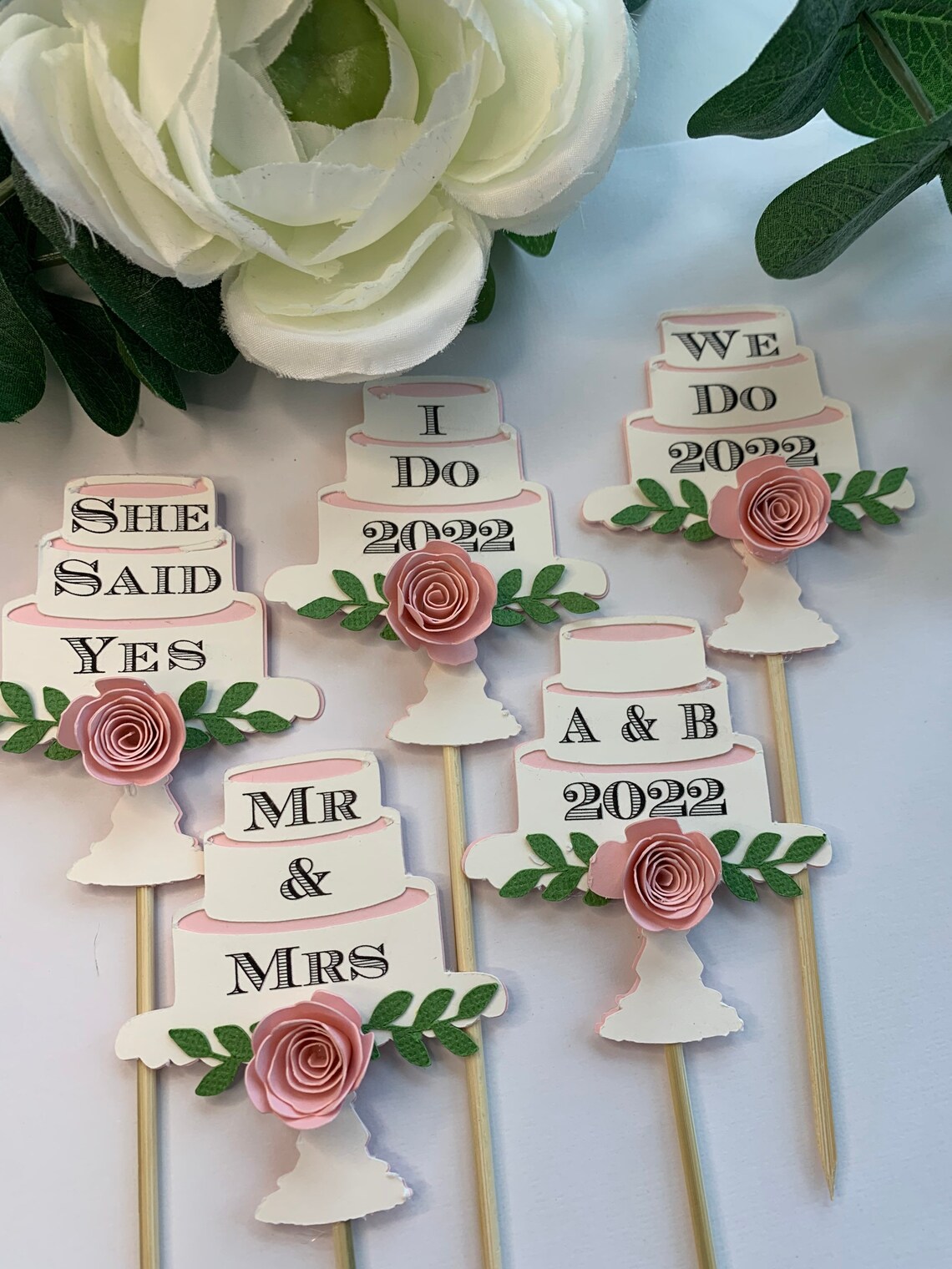Floral Wedding Cake Toppers I Do Cake Toppers We Do 2022 - Etsy