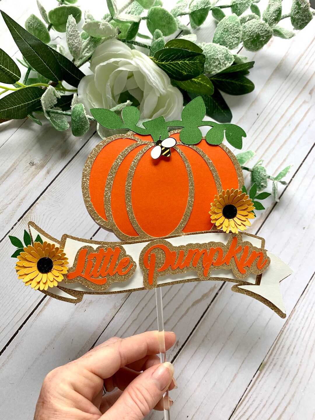 Pumpkin Cake Topper, Little Pumpkin Cake Topper, Thanksgiving ...