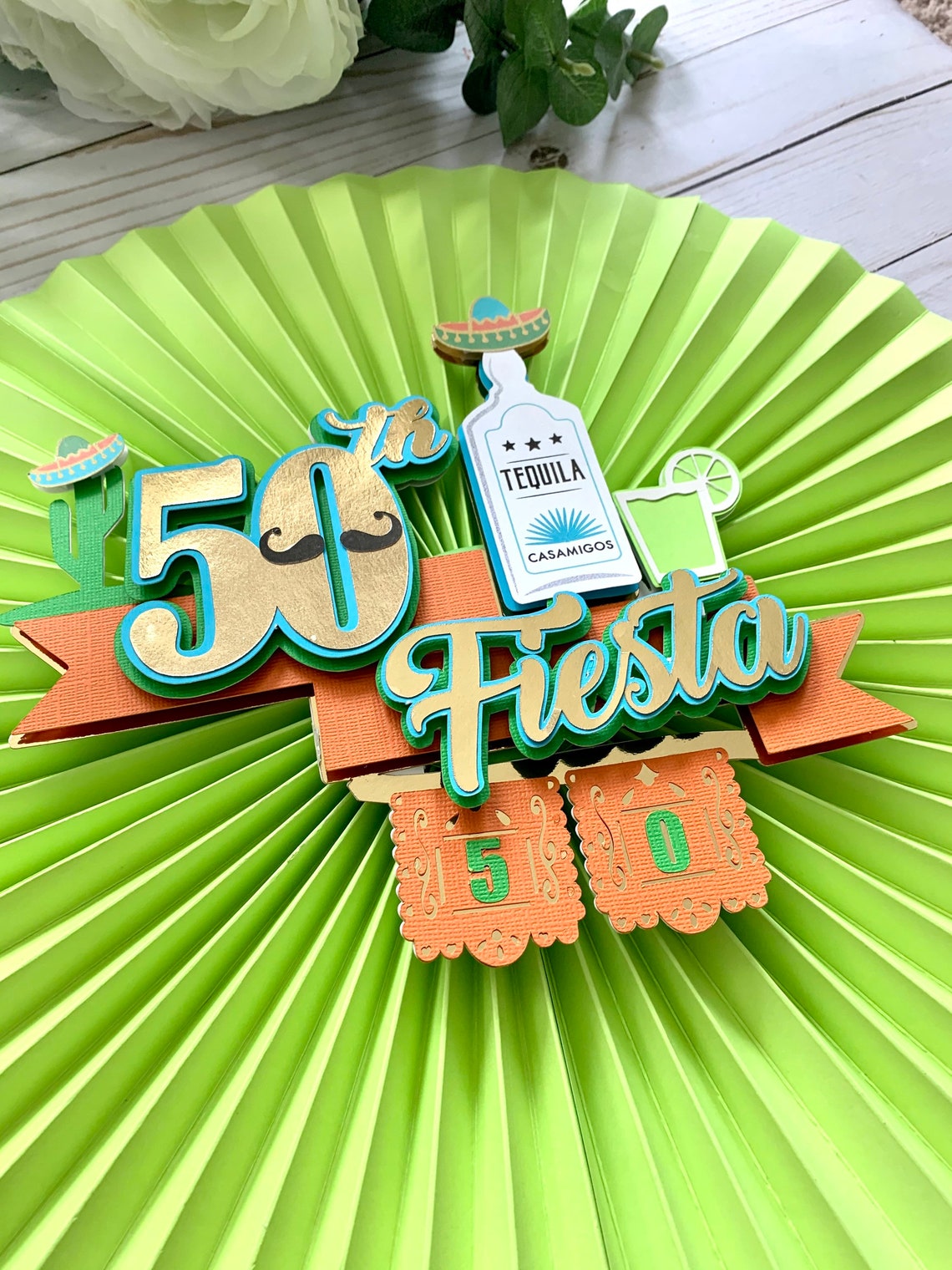 5oth Fiesta Cake Topper Tequila Cake Topper Fun at 50 - Etsy