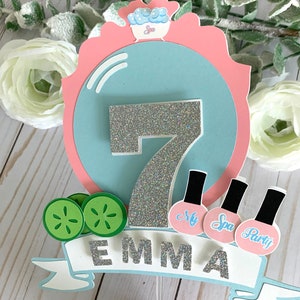 Spa Party Cake Topper, Personalized Spa Cake Topper, Spa Party, Pamper ...