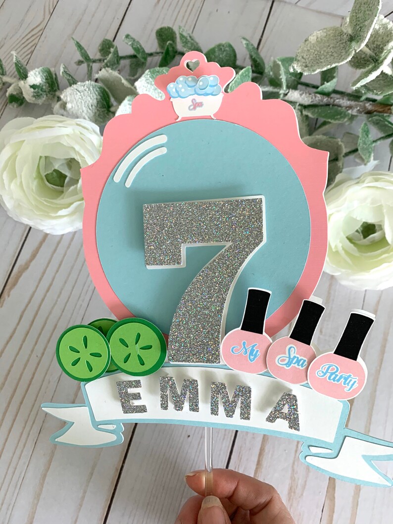Spa party cake topper Personalized spa cake topper spa | Etsy