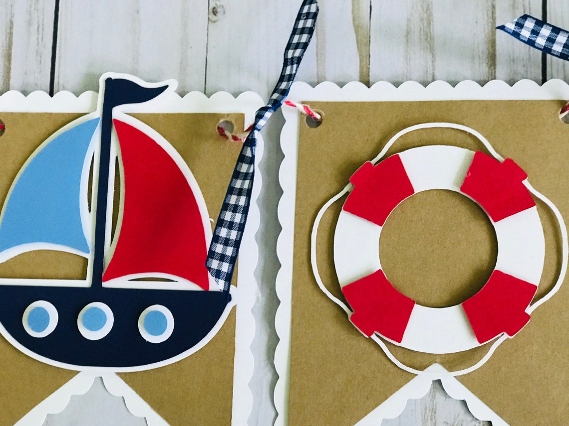 Ahoy Banner/ Ahoy Matey / Nautical Banner / Boat Banner / | Etsy