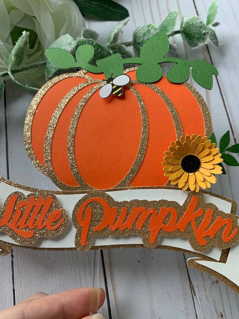 Pumpkin cake Topper Little Pumpkin Cake topper Autumn | Etsy