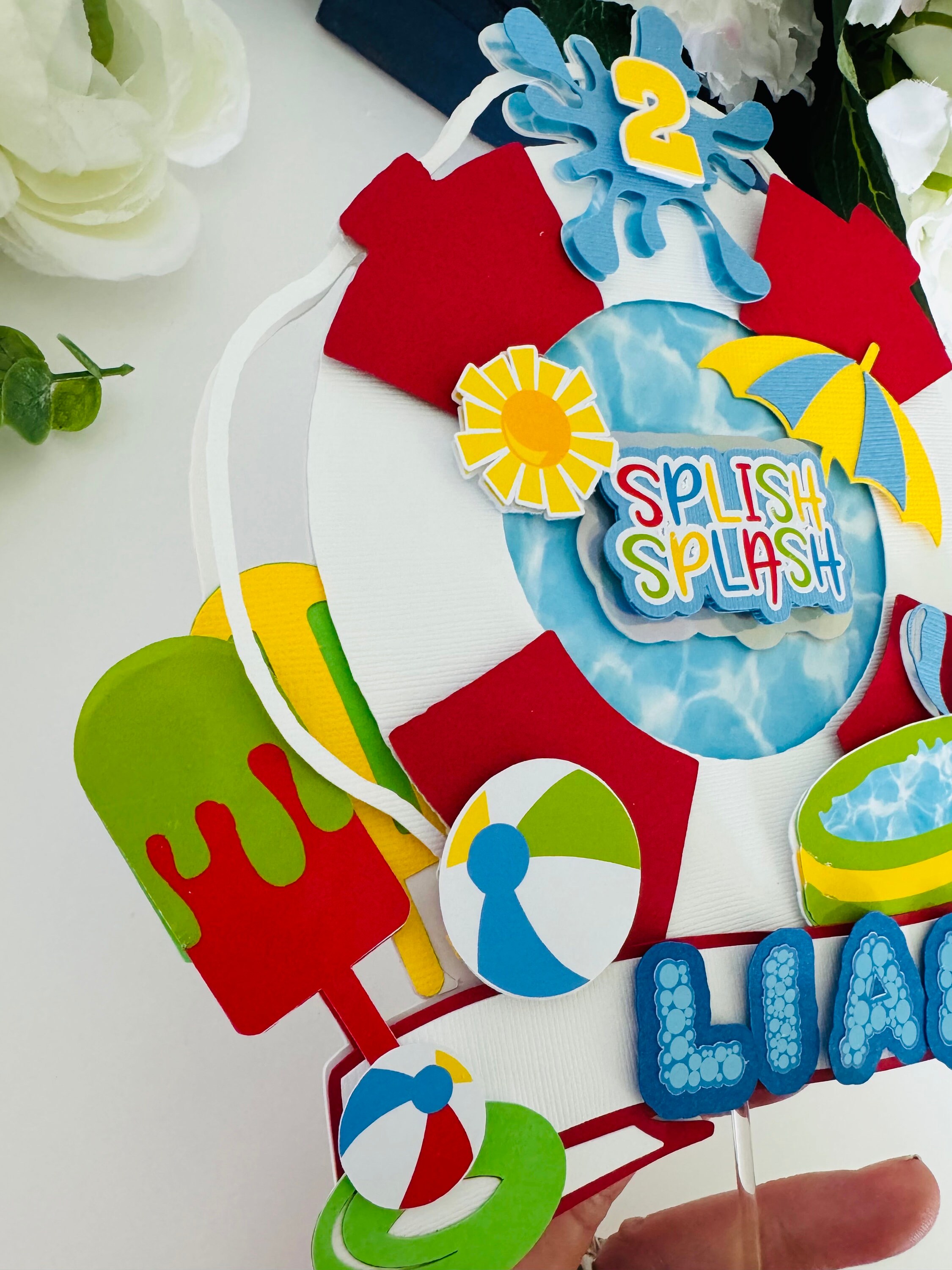 Pool Party Cake Topper, Splish Splash Cake Topper, Summer Pool Party ...