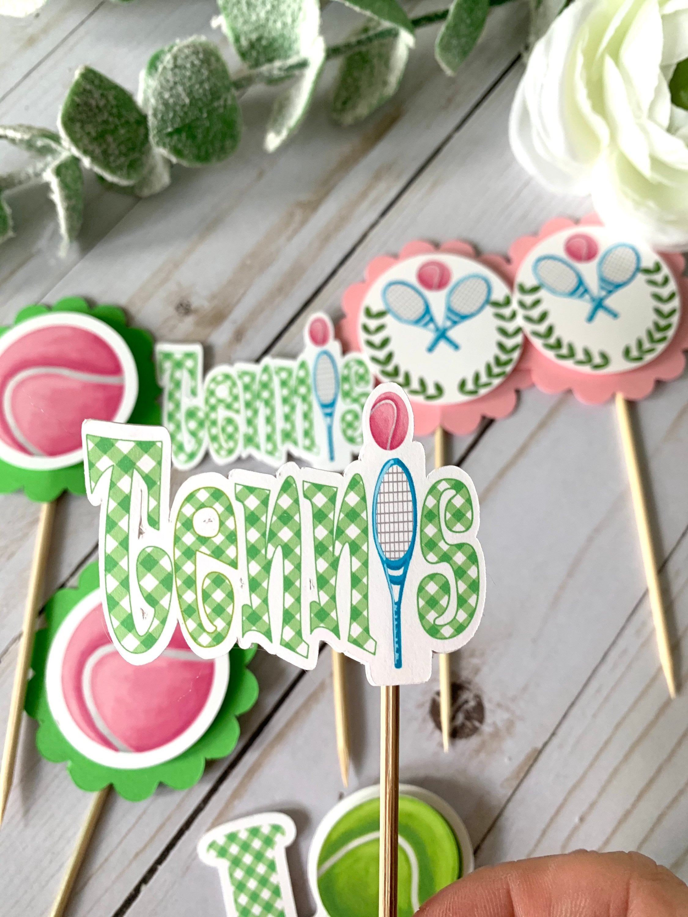 Tennis Cup Cake Toppers / Tennis Party Decor / Tennis Cake - Etsy