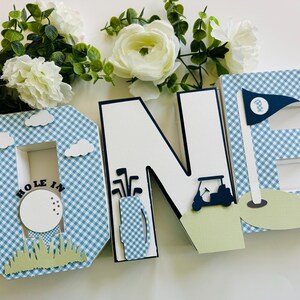Blue Hole in One, 3D Letters, Golf Birthday 3D Letters, Golf 1st ...