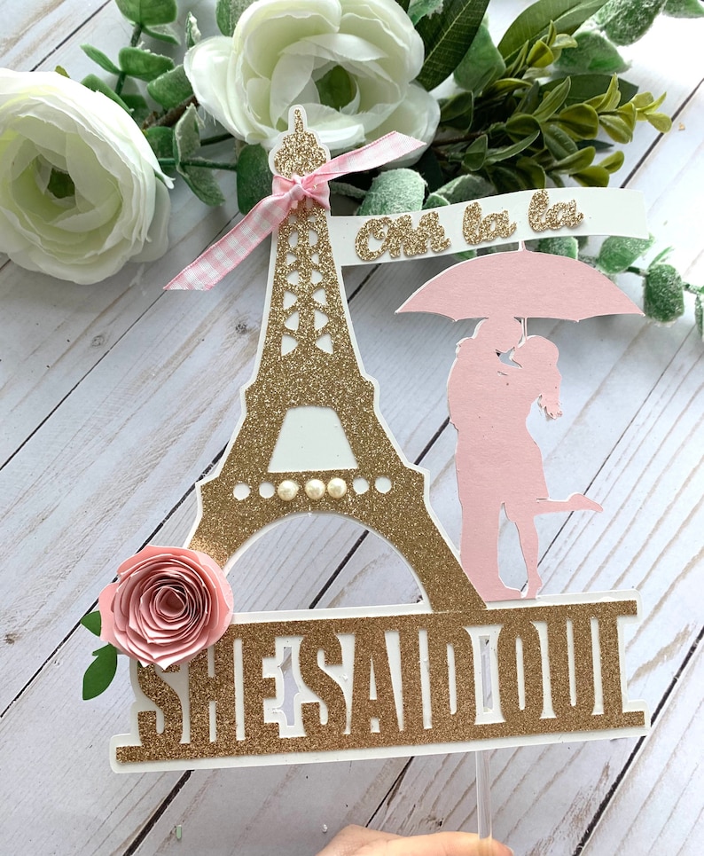 Paris Cake Topper Parisian Theme Wedding Eiffel Tower Cake - Etsy